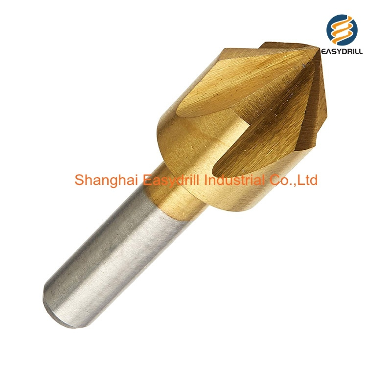Titanium-Coated Cylindrica Shank 90 Degree 5 Flute HSS Countersink ...